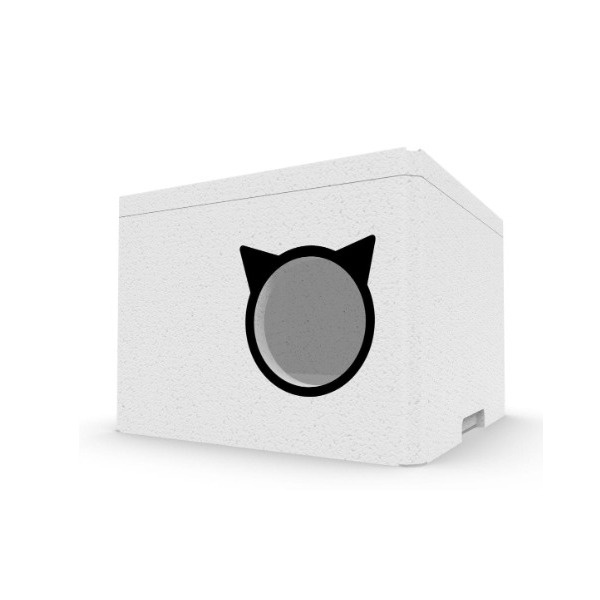 Polystyrénový domček pre mačky - biely